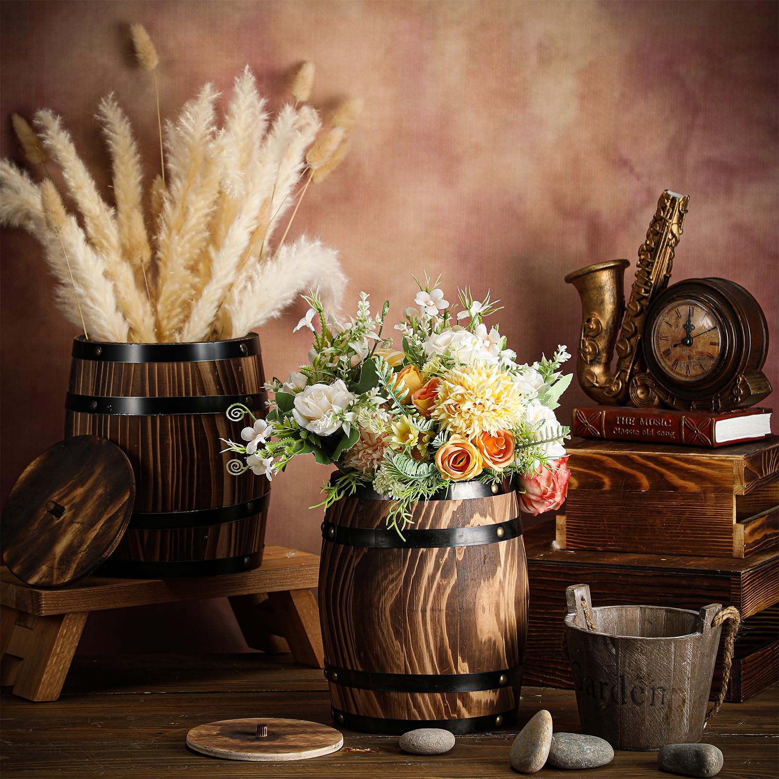 Mini Wine Barrel Centerpieces 24 Outdoor Wedding Decoration Ideas