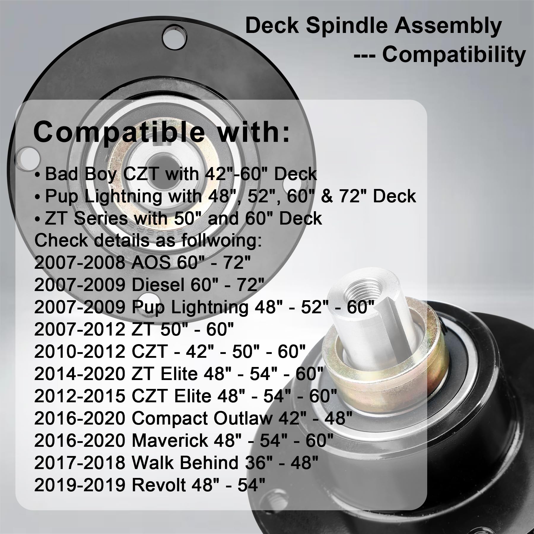 037-6015-50 Deck Spindle Assembly 3 Pack, Compatible with Bad Boy CZT ...