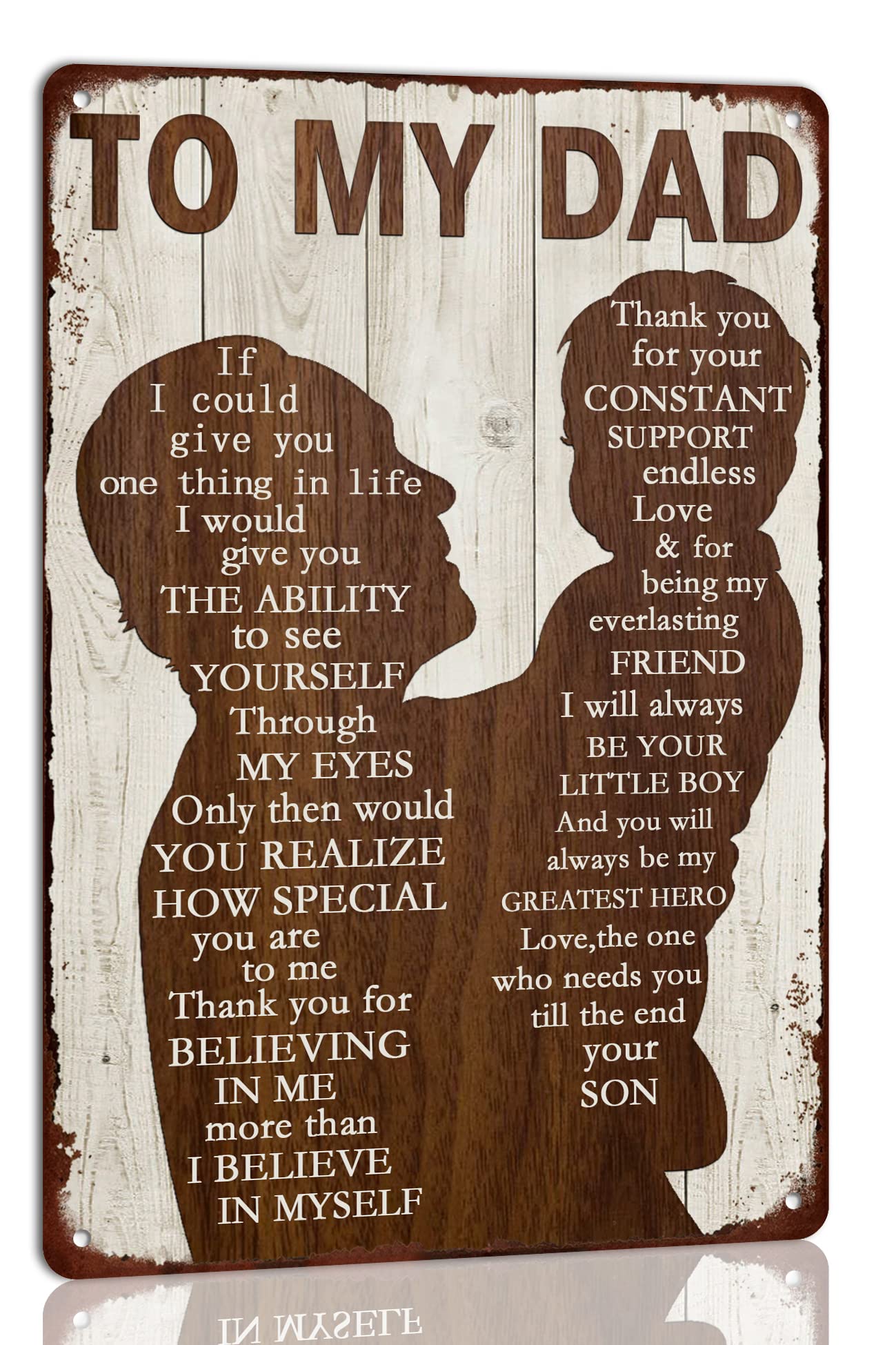 Amazon.com: To My Dad Metal Sign Father's Day Tin Sign Vintage Home ...