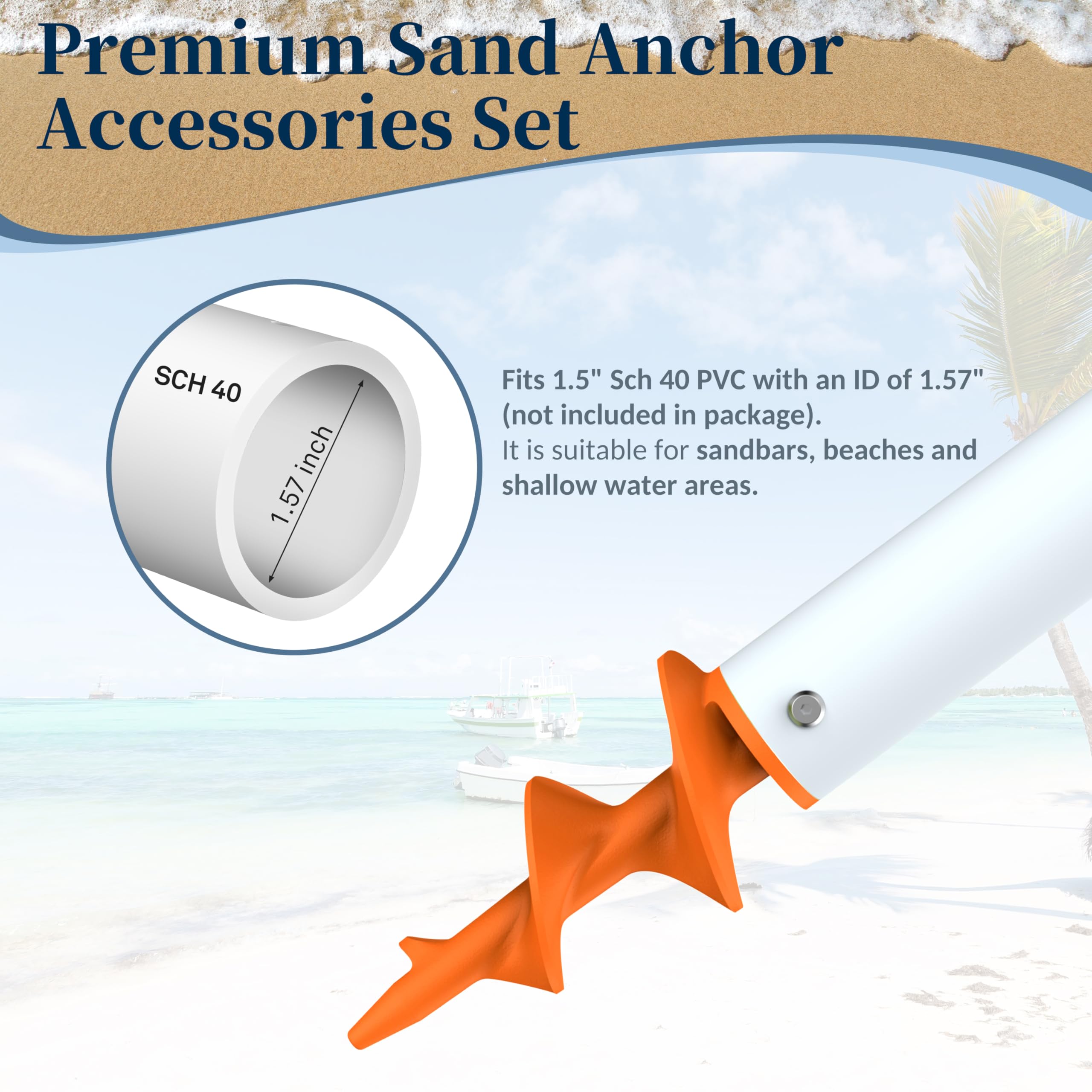 Snapklik.com : Itayak Sand Dock Auger Kit For PVC Sandbar Anchors, Fits ...