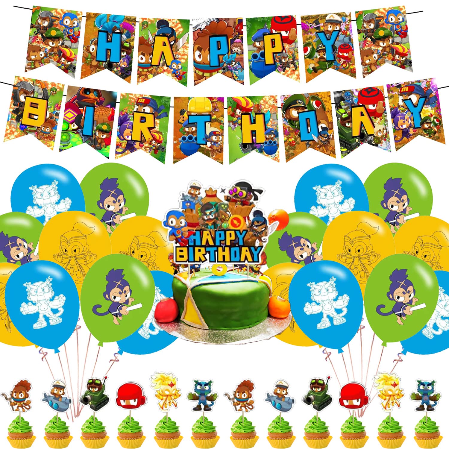 Amazon.com: Bloons TD 6 Birthday Party Decorations, Bloons TD Video ...