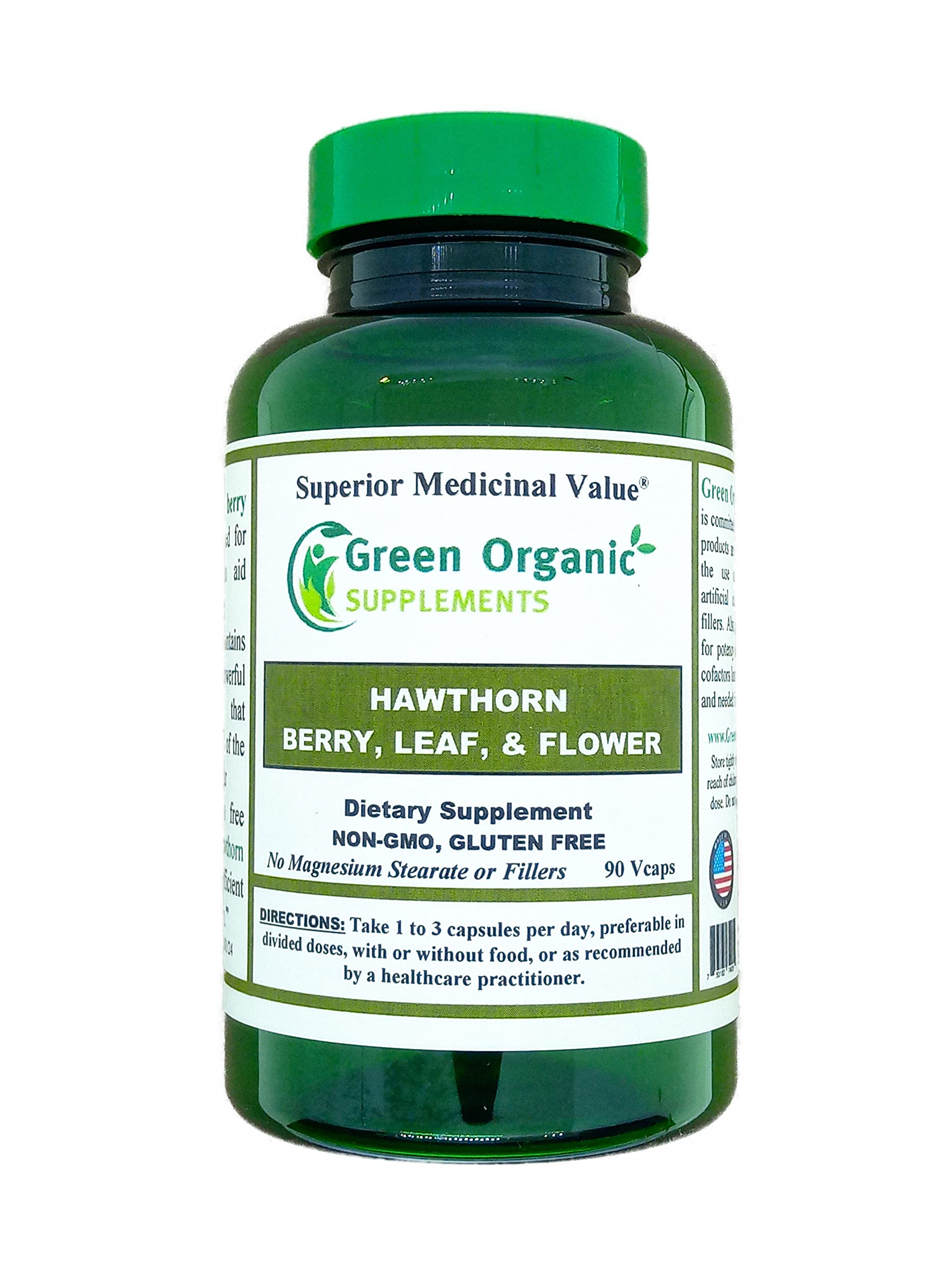 Amazon.com: Green Organic Supplements Hawthorn Berry Capsules, Leaf ...