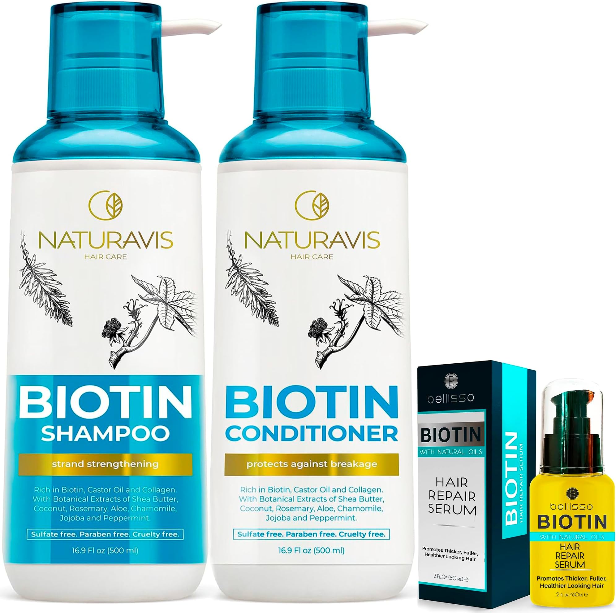 Amazon.com : Biotin Shampoo and Conditioner Set with Castor Oil and ...