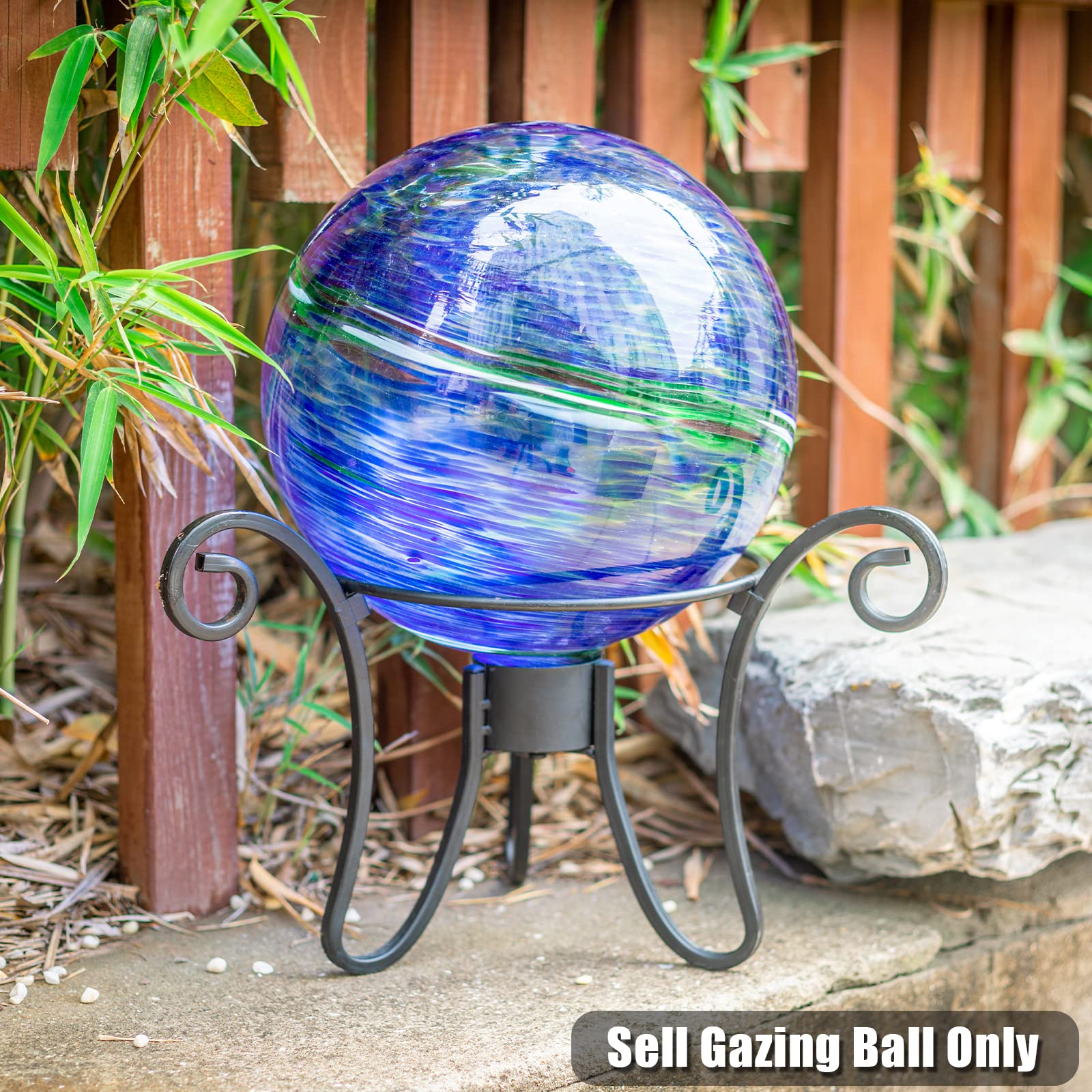 Hand Painted Gazing Balls Free Shipping! Echo Valley Cobalt Blue Swirl