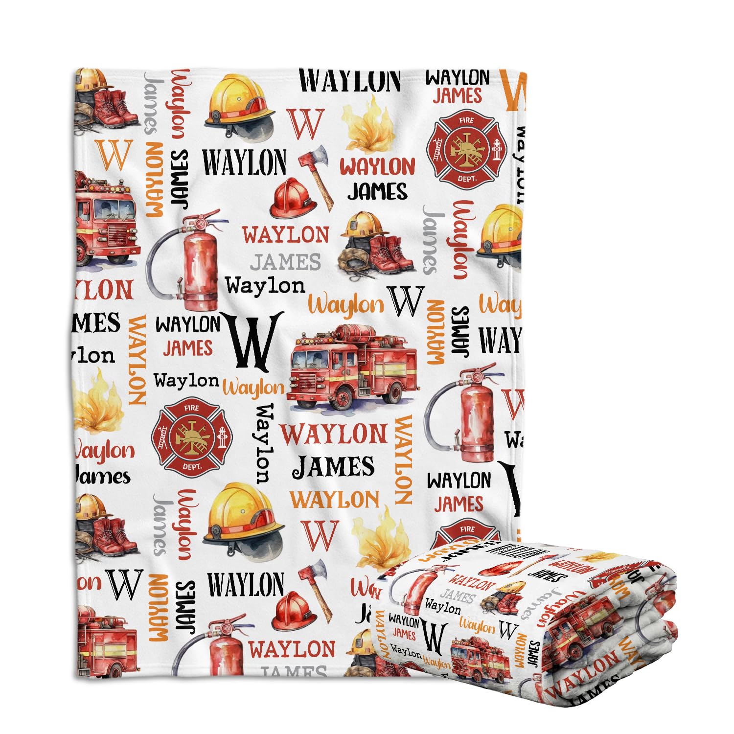 Amazon.com: Firefighter Baby Blankets, Firetruck Baby Blankets ...