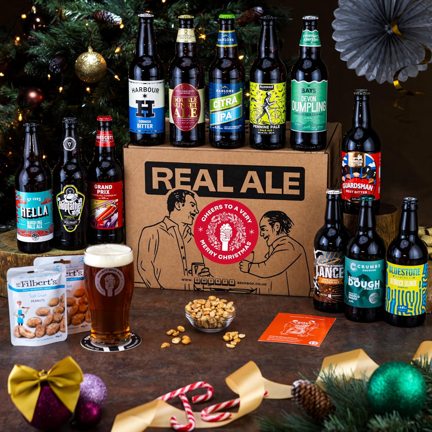 Deluxe British Real Ale Merry Christmas Beer Gift Hamper - 12x500ml ...