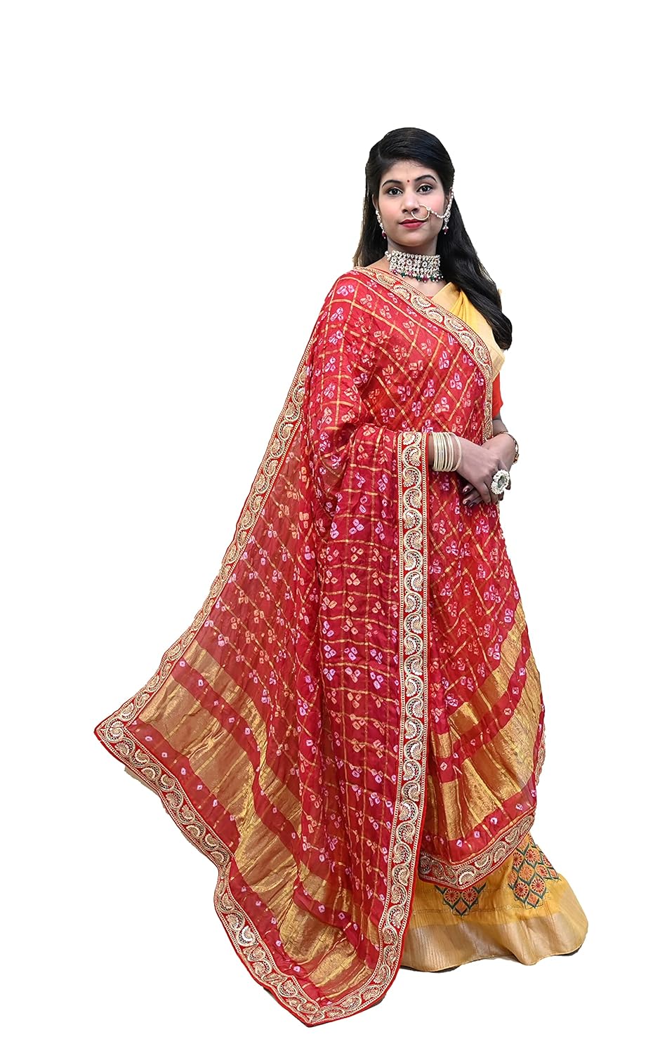 RANISATIYA Marwadi Rajasthani Bandhani Odhana Pure Ghatchola Fabric ...