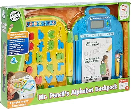 LeapFrog Mr Pencil's Alphabet Backpack Interactive Learning Toy ...