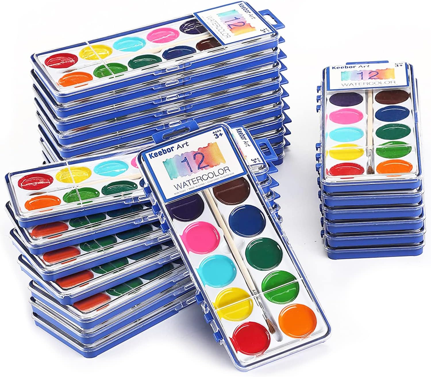 Amazon.com: Ezzgol Watercolor Paint Sets Bulk Pack of 24, 8 Colors ...