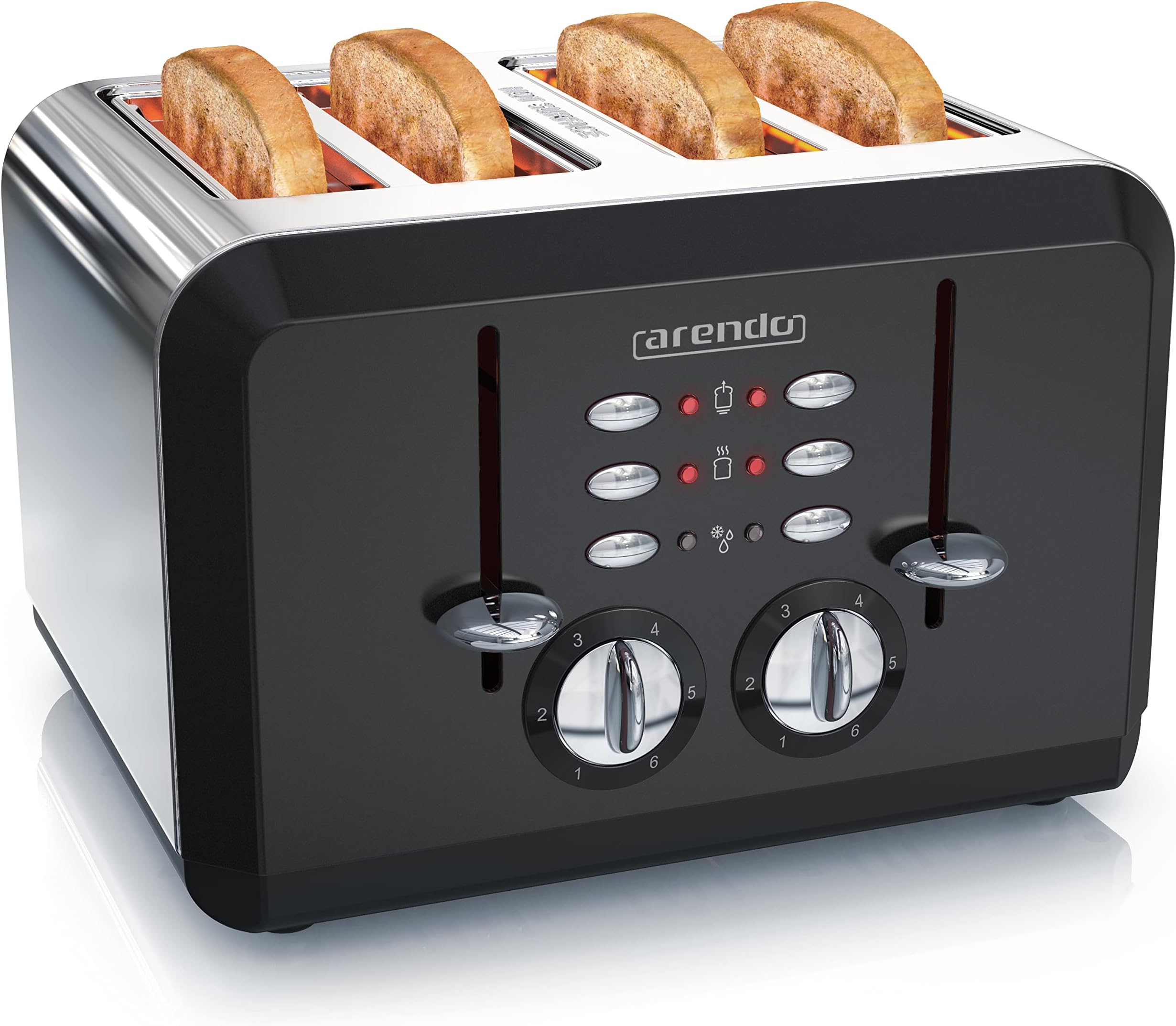 SMEG, 4-Schlitz-Toaster TSF03PBEU, 4 extra breite Toastschlitze, 2 x 6 ...