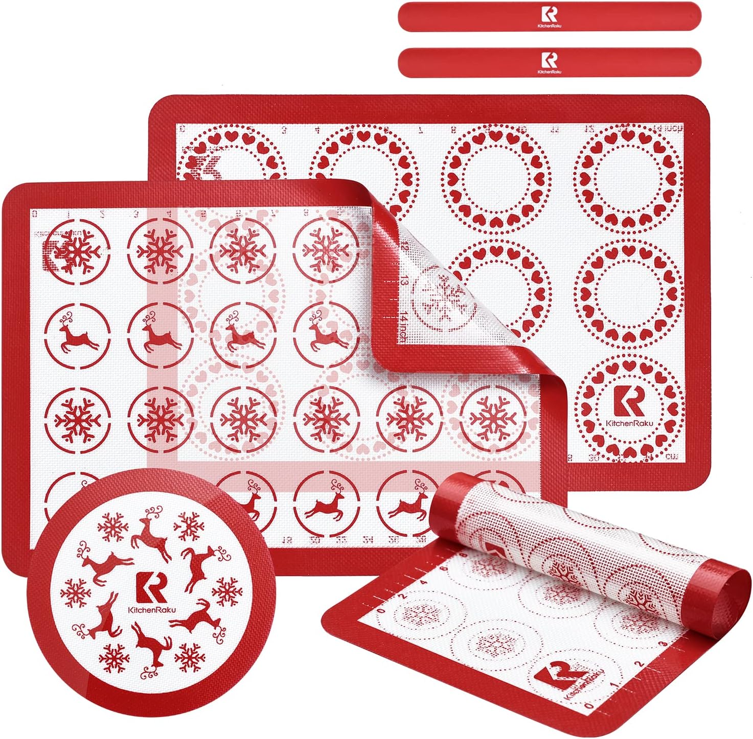 Amazon.com: Kitchen (2 Pack) Silicone Baking Mat Sheet Set - Reusable ...