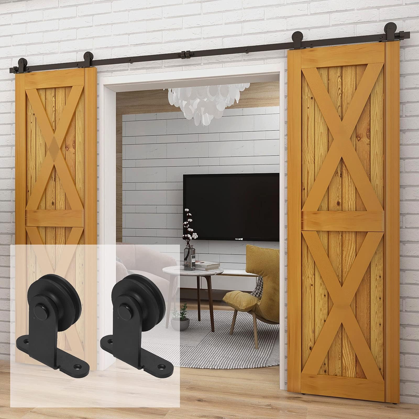 WINSOON 10FT/305cm Sliding Door Track Wardrobe Barn Door Track Kit ...