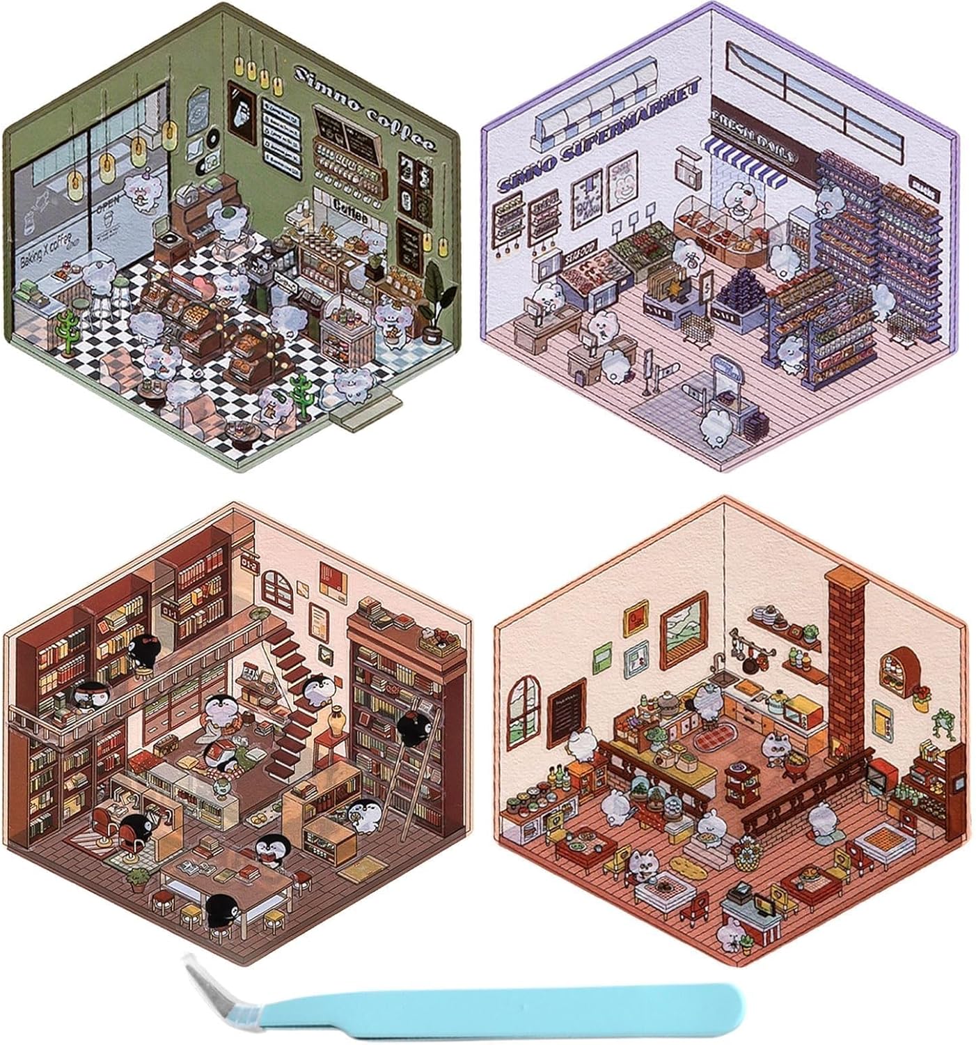 Amazon.com: DIY 3D House Stickers, Room Sticker Book, Make Your Own ...