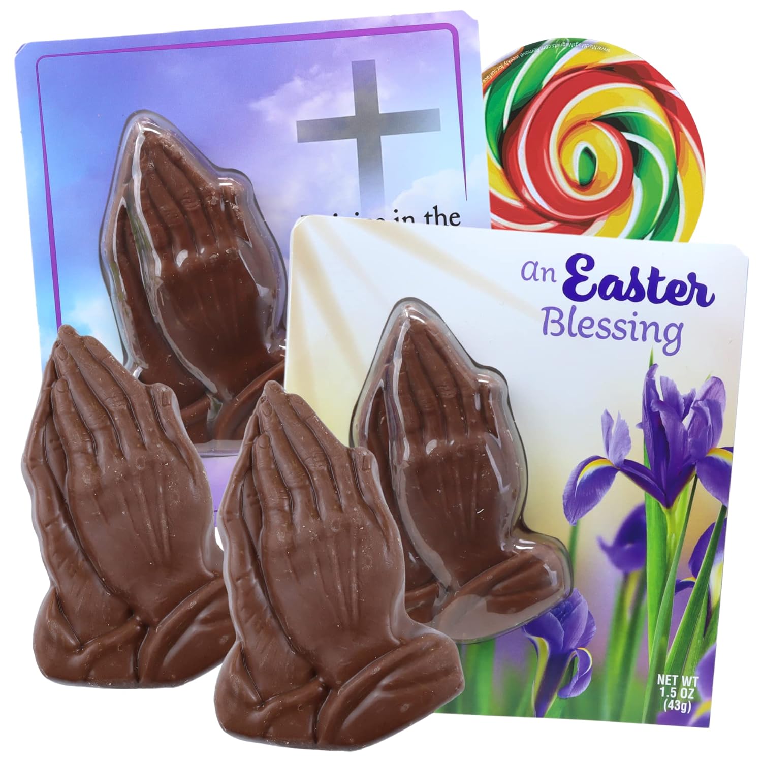 Amazon.com : Needzo Milk Chocolate Double Crisp Praying Hands With Card ...