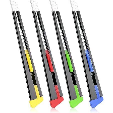 4PCS Utility Knife, LCCOWOT Premium Box Cutter, Carbon Steel Heavy Duty ...