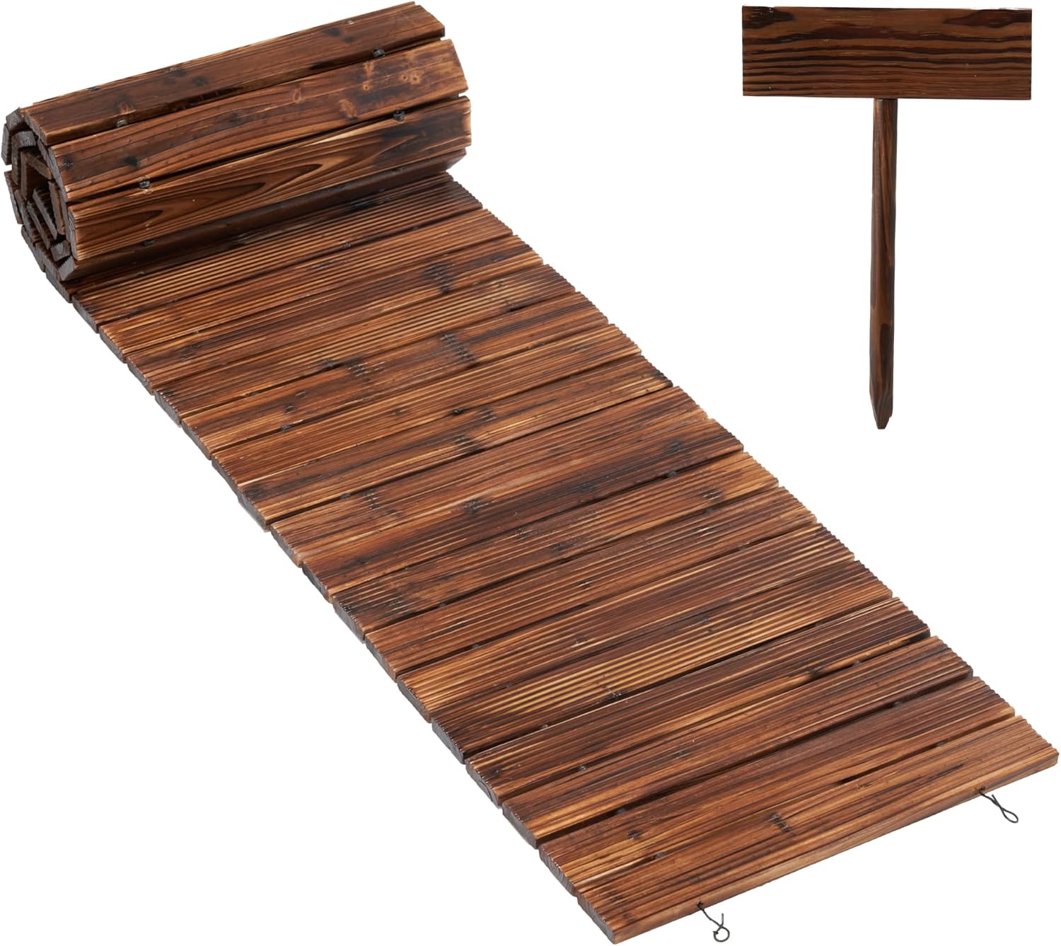 Amazon.com : Dragosum 8FT Garden Pathway Wooden Walkway, Outdoor Path ...