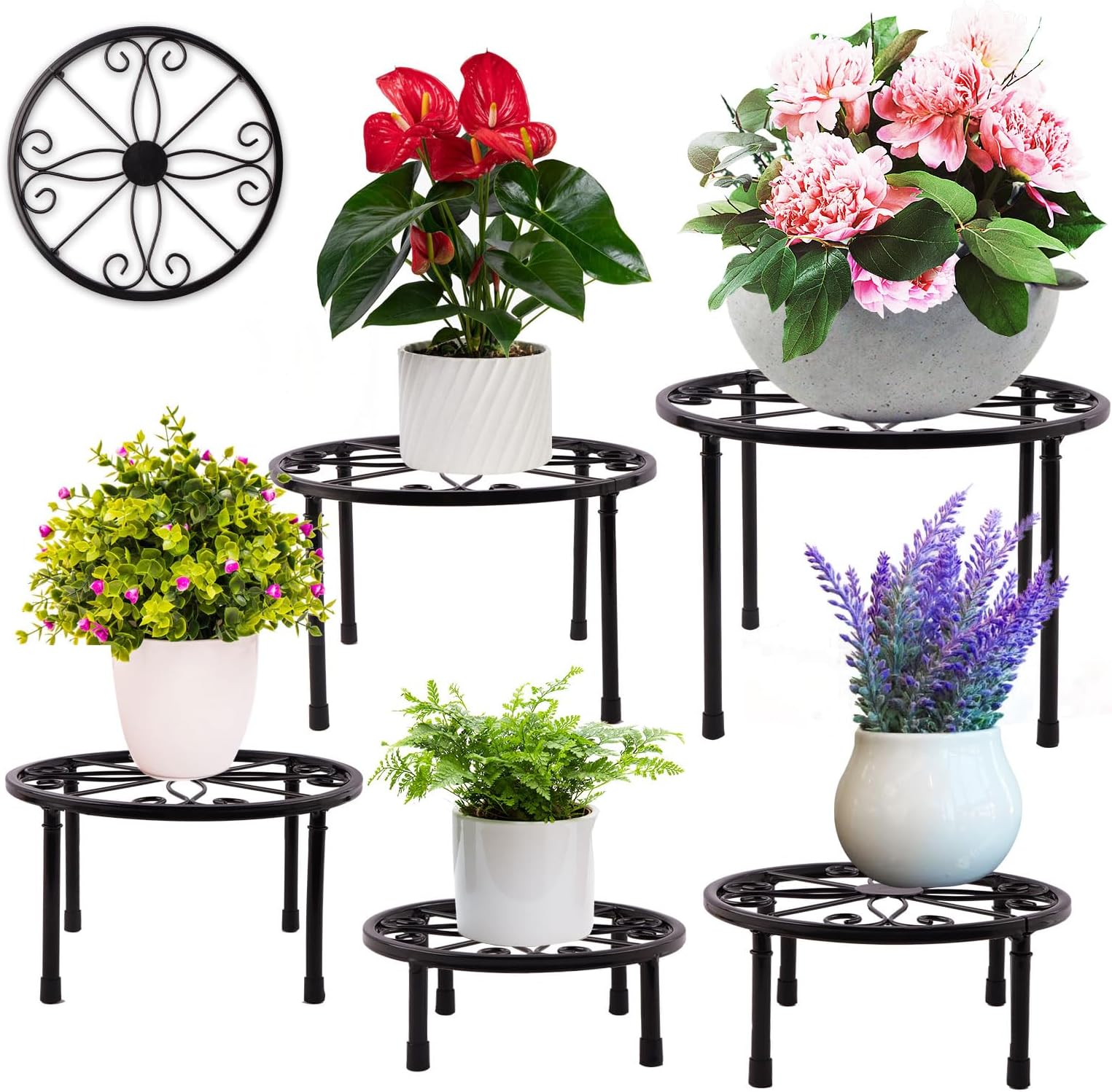 Amazon.com: Autopromake 5 Pack Metal Plant Stands for Multiple Plant ...