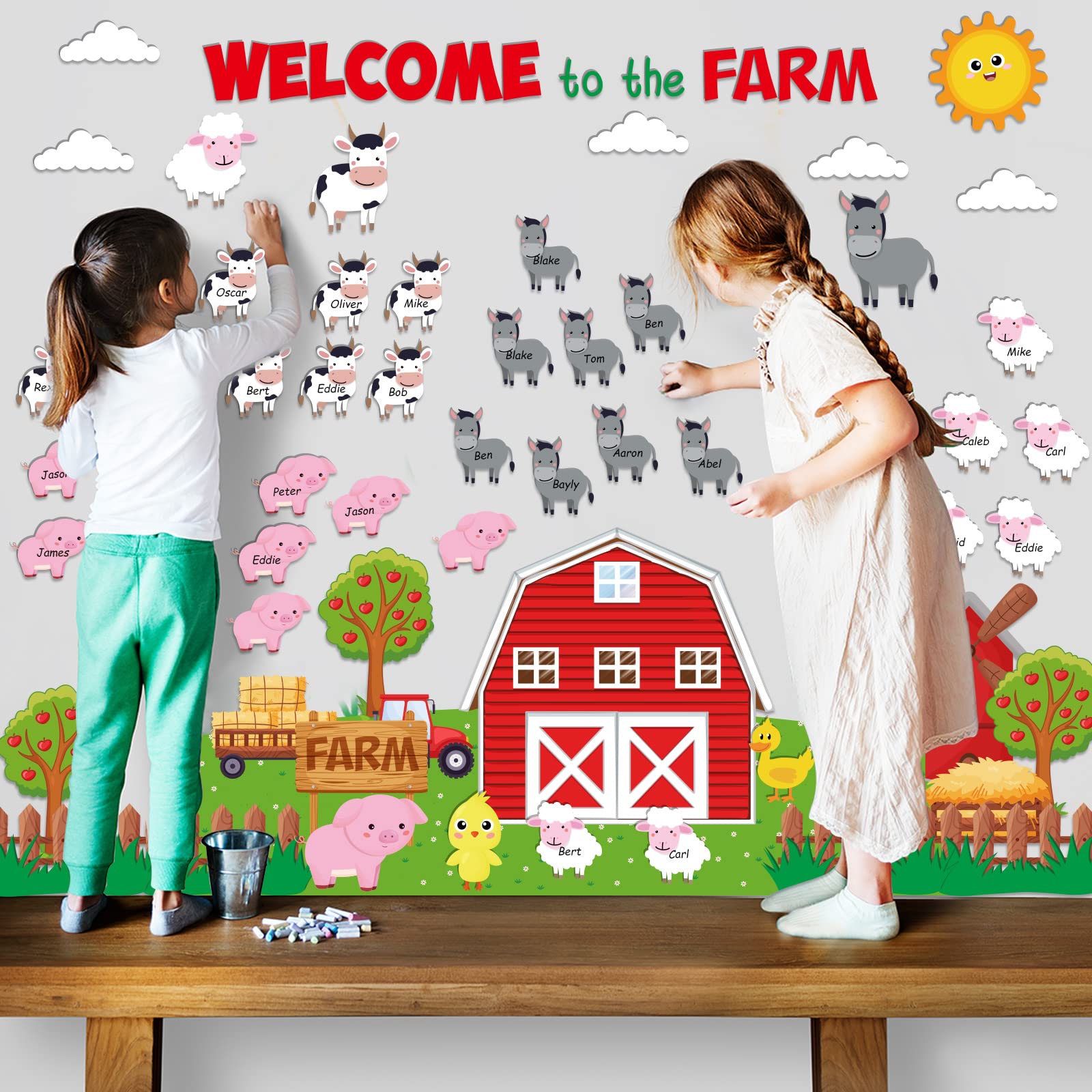 Snapklik.com : Welcome To The Farm Bulletin Board Set Farm Animals ...