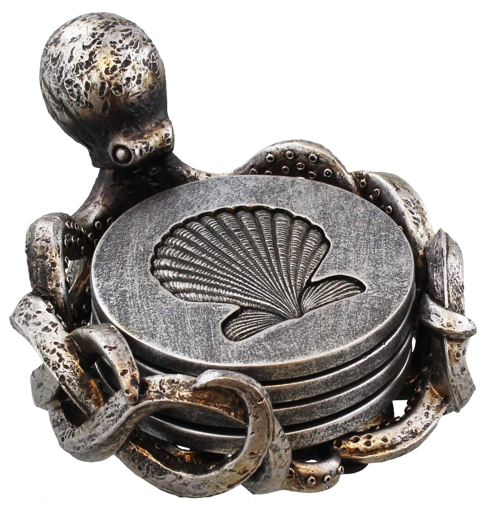 Amazon.com: Octopus Coaster Set - Nautical Ocean Beach Sea Shell ...