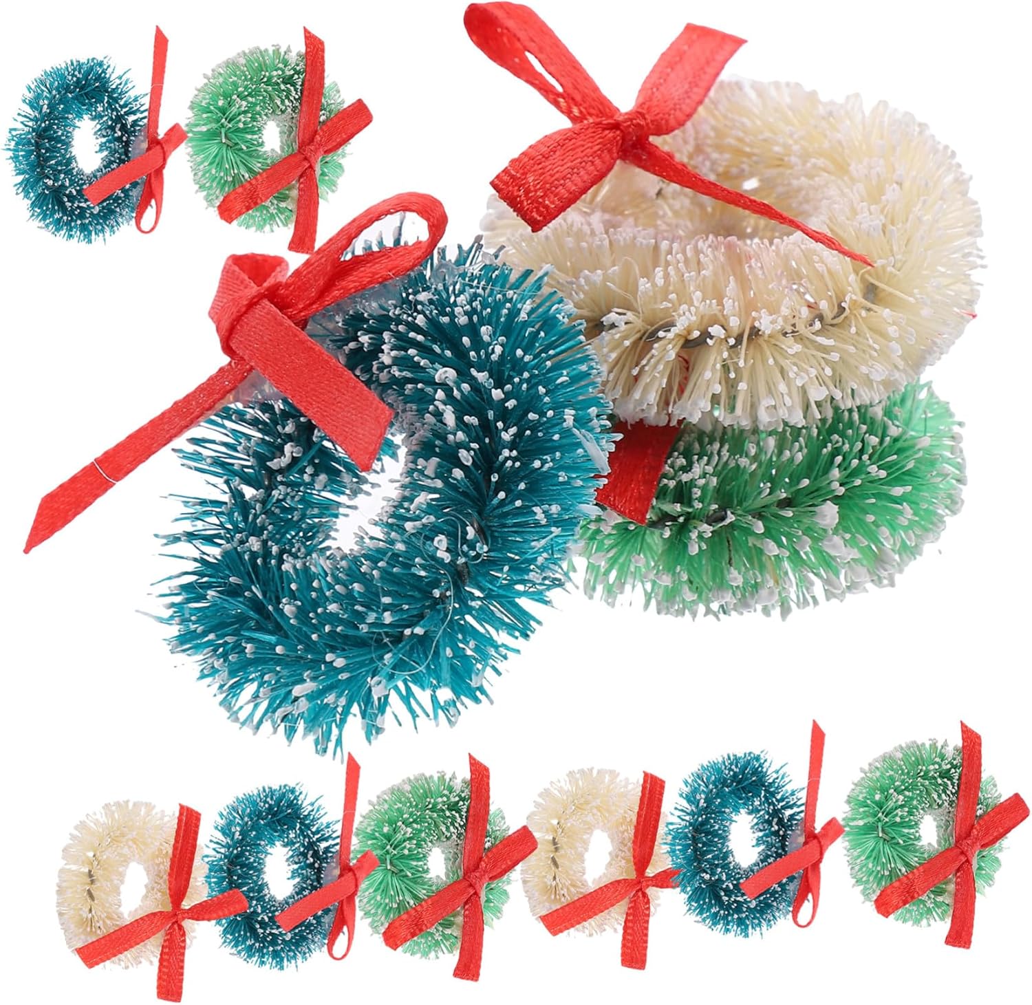 Amazon.com: ETHZZLE 15pcs Mini Christmas Wreaths Garland for DIY Crafts ...