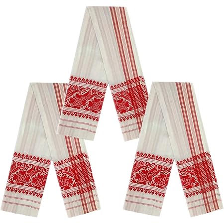 Japi Design Assamese Gamcha (Pack of 2) : Amazon.in: Home & Kitchen