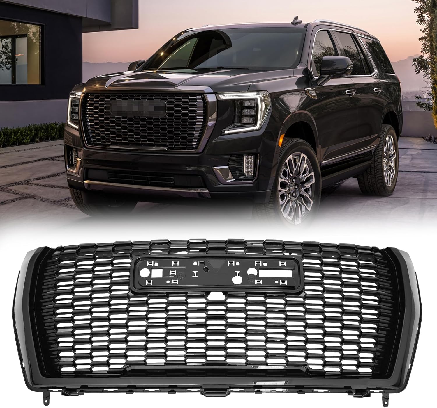 Amazon.com: CATYPATT Front Bumper Upper Grille Black Center Grille ...