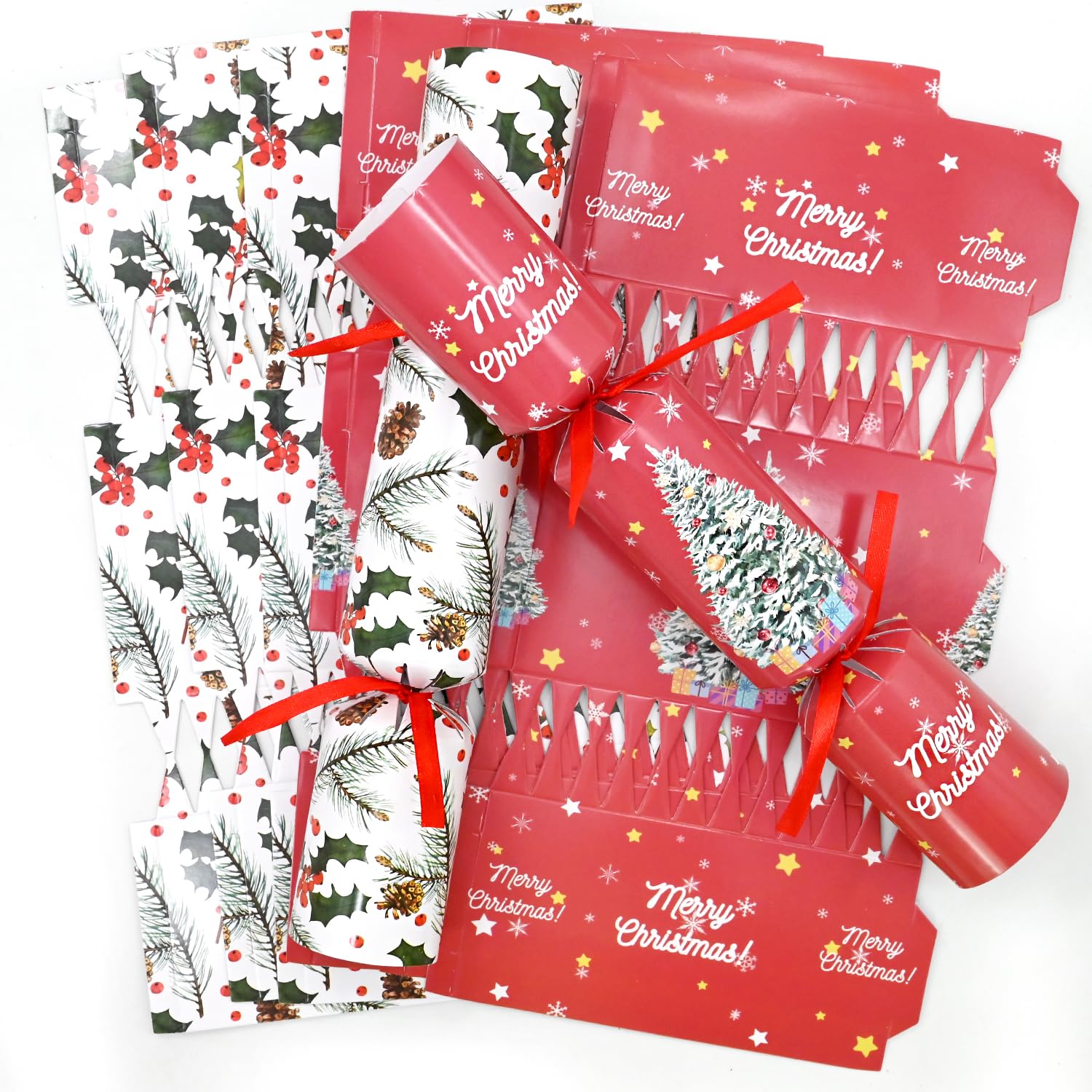 Gyoungt 10 Pack Chritmas Crackers, 10 Hats 20 Strings 10 Jokes Leaves ...