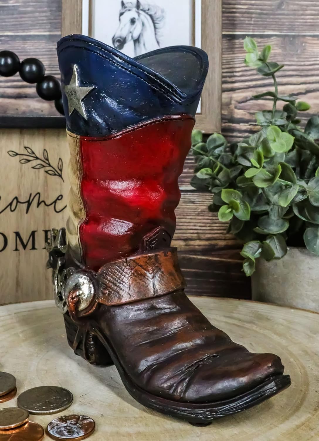 Amazon.com: Ebros Gift Rustic Western Patriotic Texas State Flag Cowboy ...