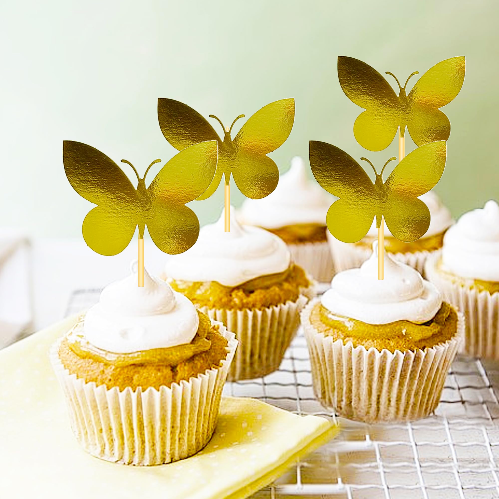 Amazon.com: Blopee Cupcake Toppers, Butterfly Cupcake Toppers for ...