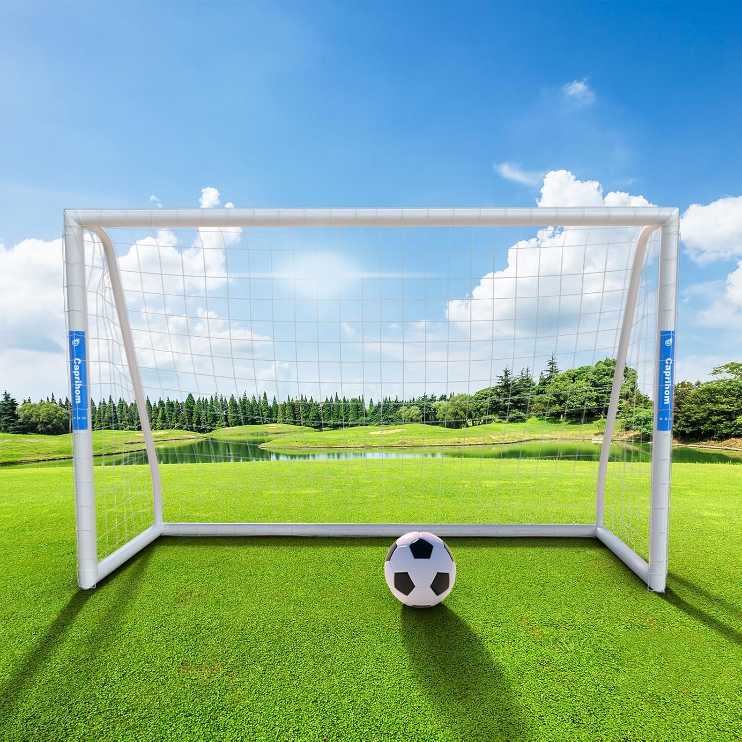 Amazon.com : Caprihom PVC Soccer Goal for Backyard 8FTx5FT Soccer Net ...