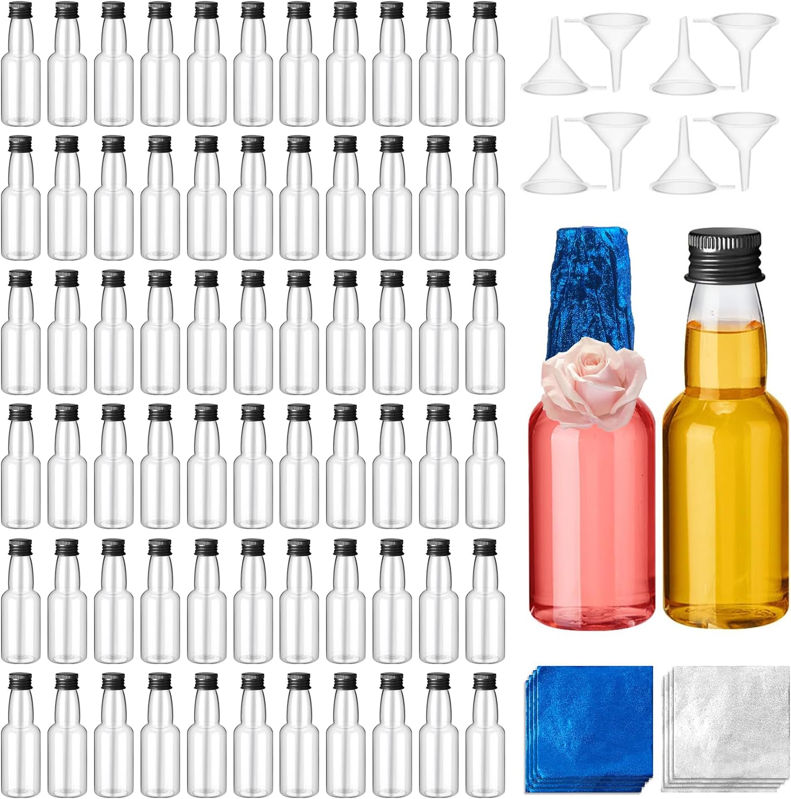Amazon.com: Pintuson 80 Pack Mini Liquor Bottles Party Favors - 50 ml ...
