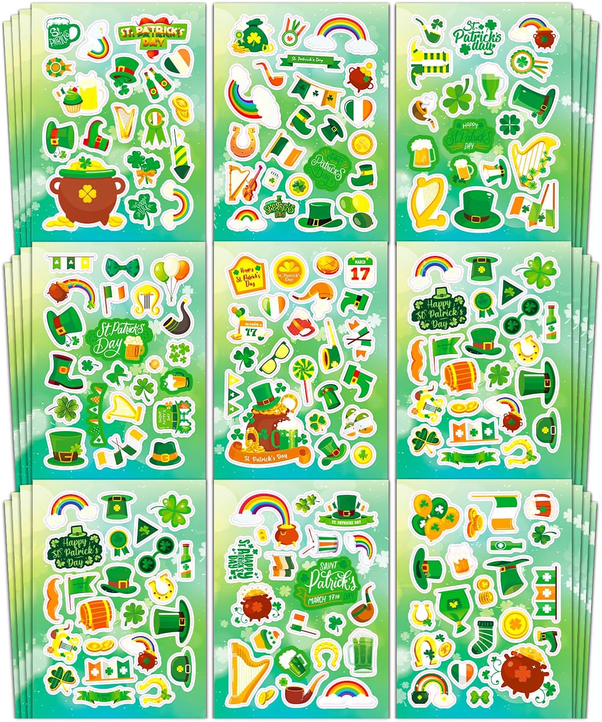 Amazon.com: Ozepao 32 Sheets St Patricks Day Stickers for Kids, Irish ...