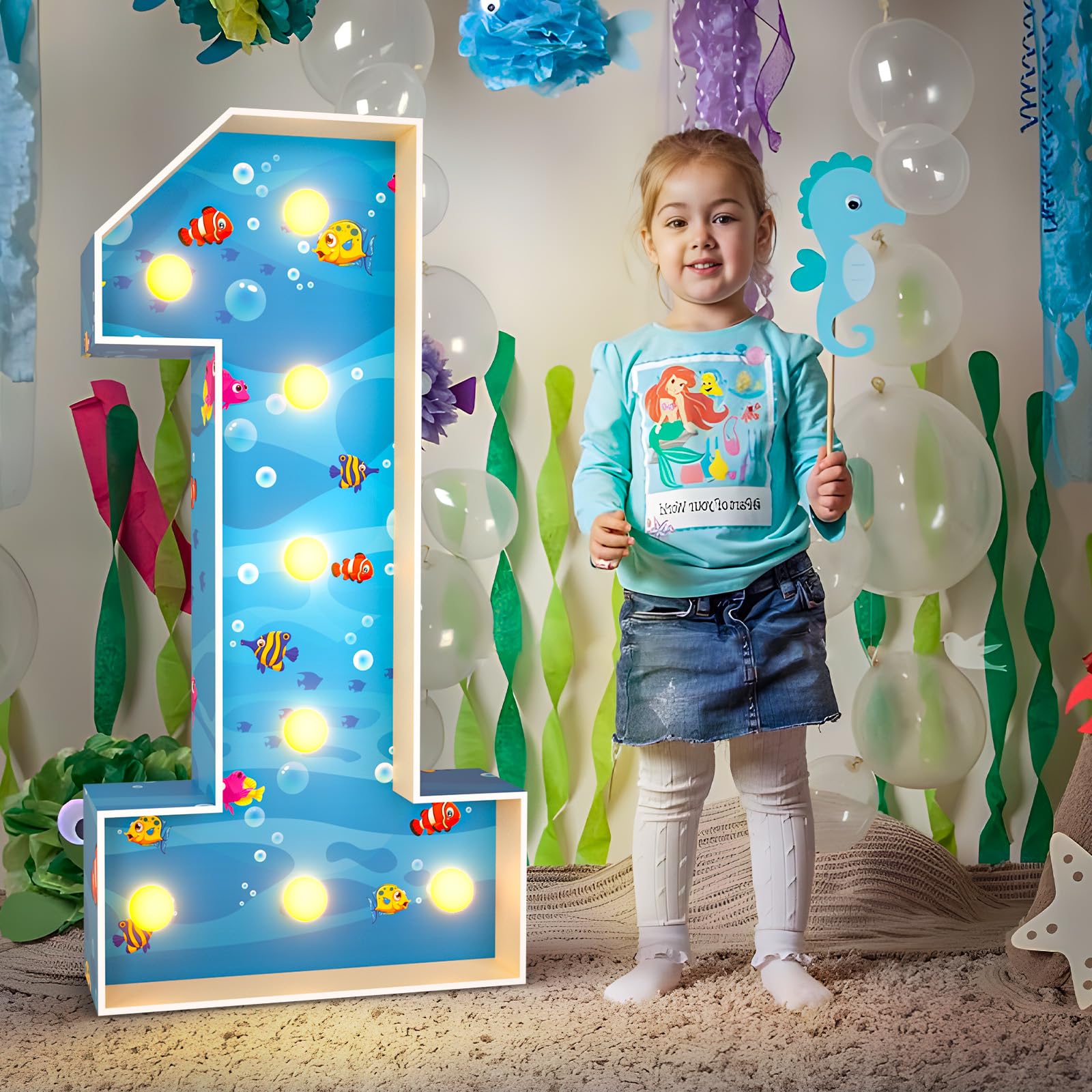 Snapklik.com : Marquee Numbers Ocean Birthday Decorations: 3ft Large ...