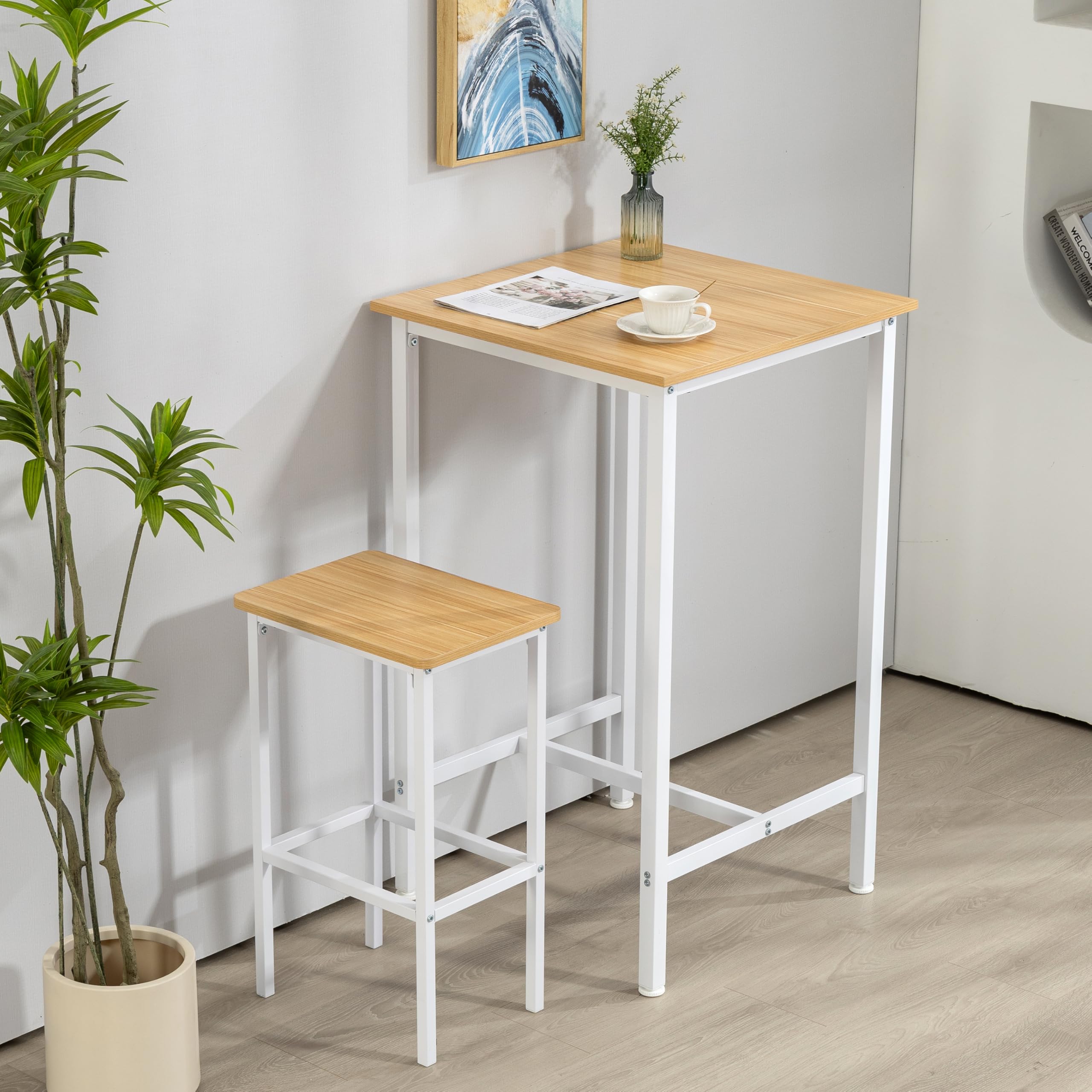 Finnhomy Office Furniture Bar Table, 23.6 Pub High Top, Square Bar ...