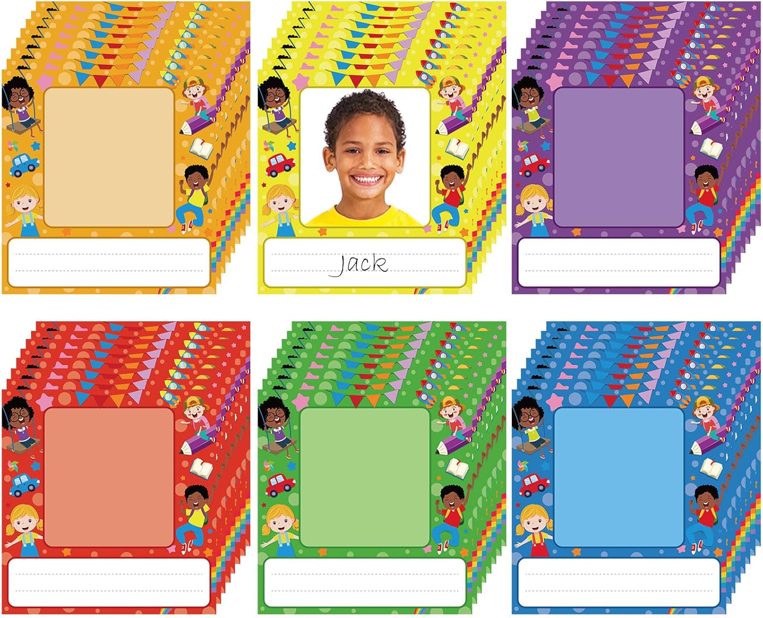 Amazon.com: Adecortalk 48 Pcs Kids Photo Nameplates for Desk, Adhesive ...