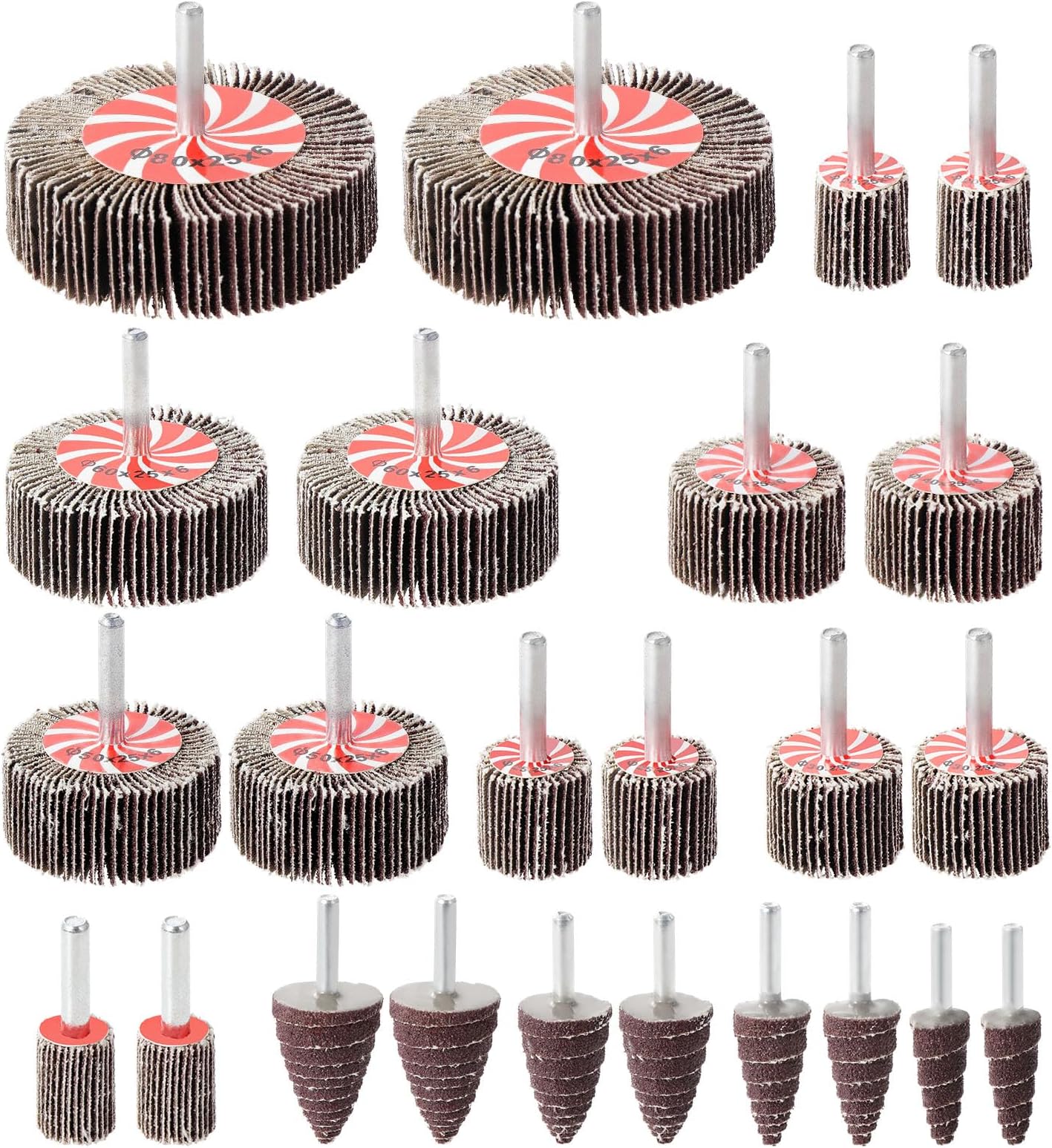 Flap Wheel Sander, 1/4 Inch Shank Flap Wheels for Drill, 80 Lamellar ...