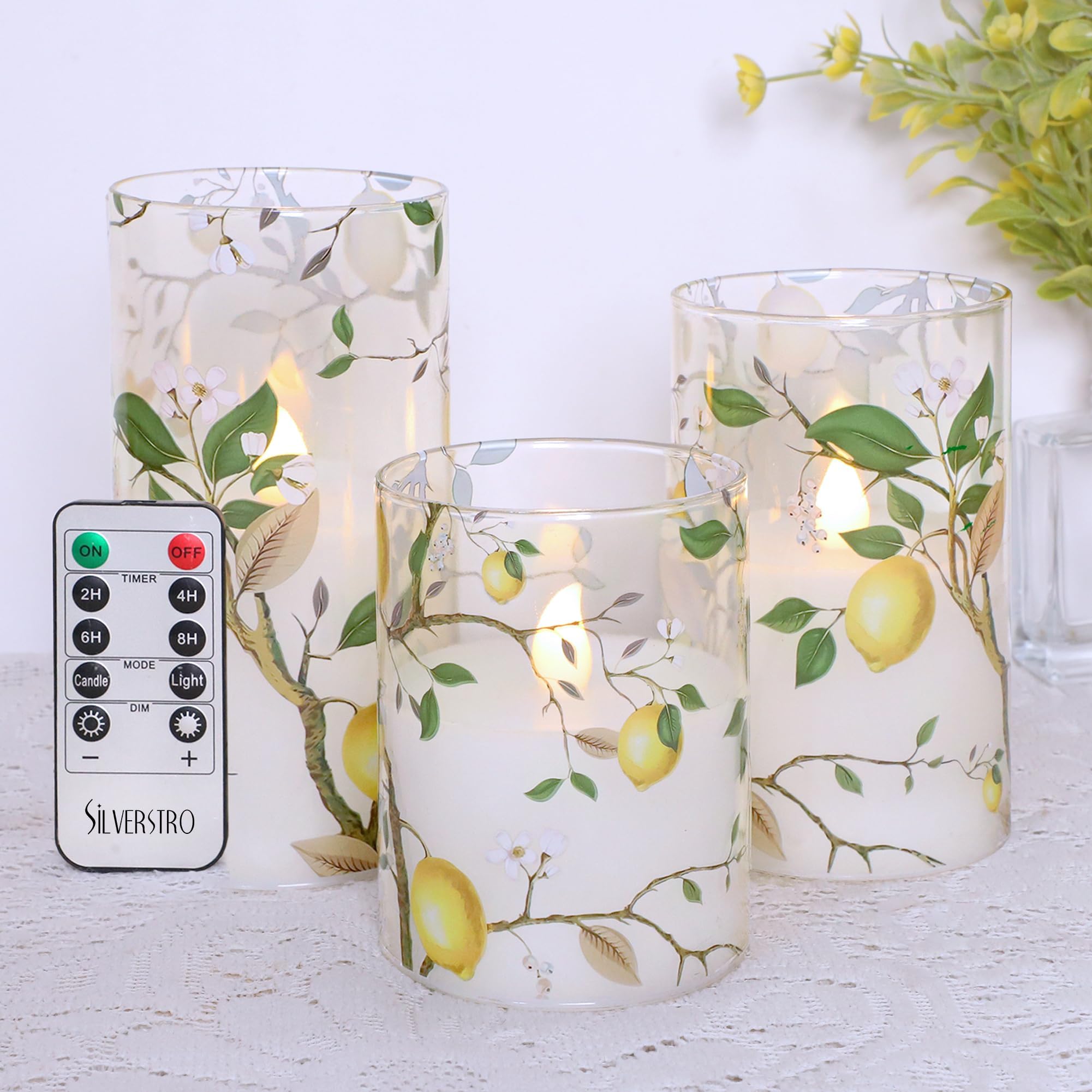 Amazon.com: glowiu Flameless Candles with Remote LED Candles Set of 3 ...