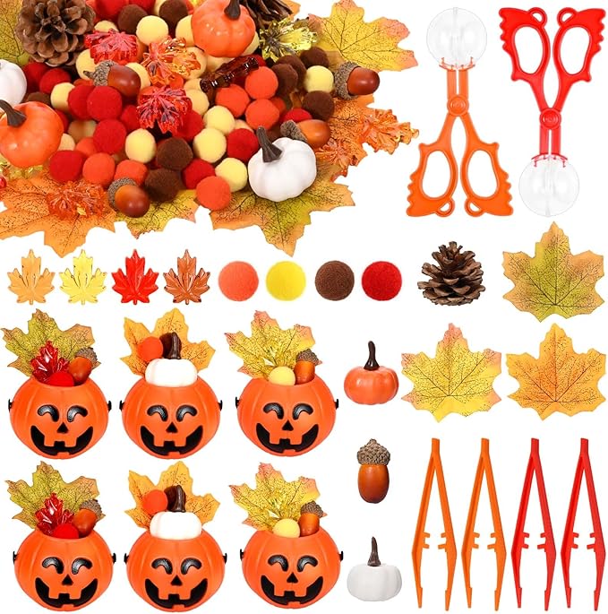 Amazon.com: 238Pcs Fall Sensory Bin Fillers Thanksgiving Fine Motor ...
