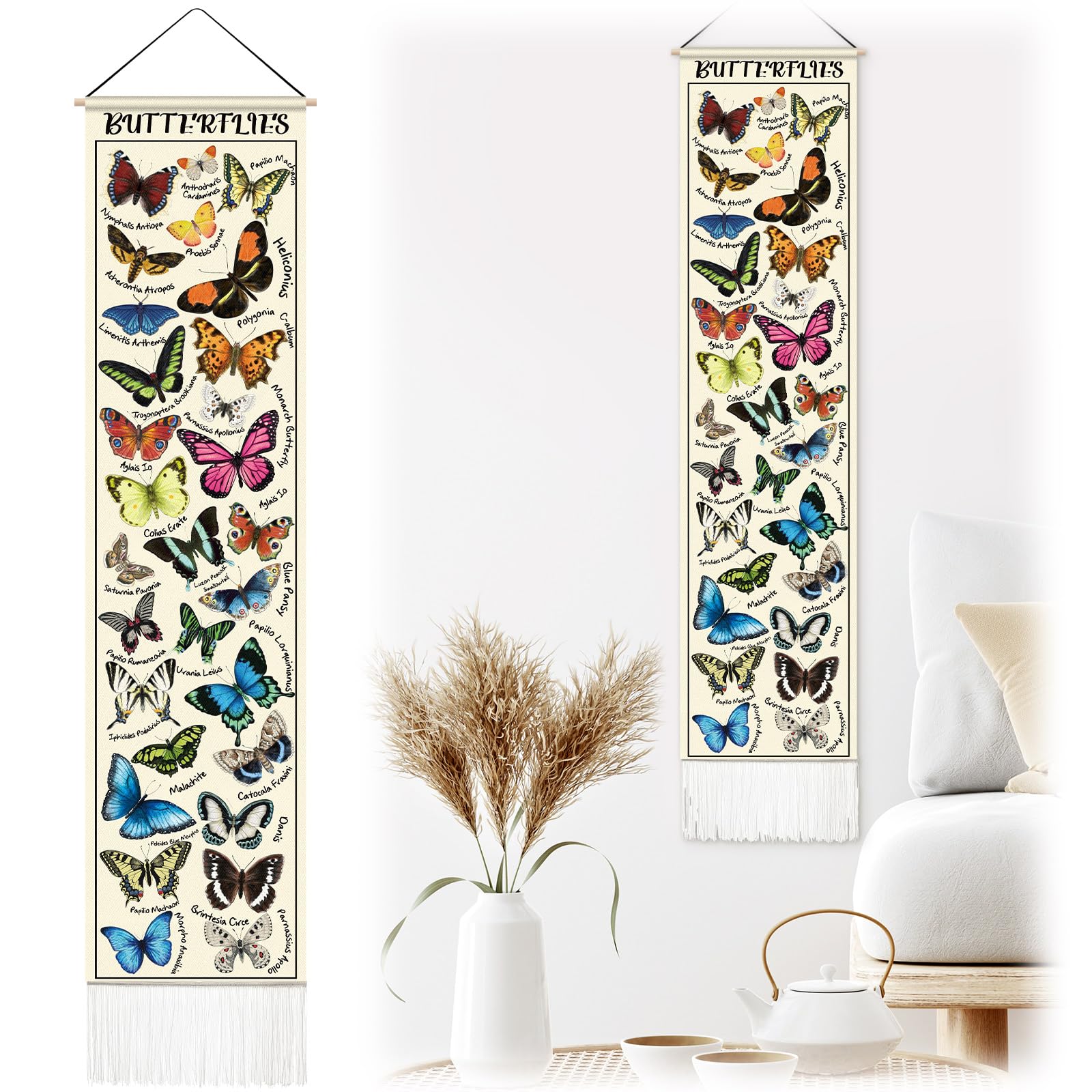 Amazon.com: Gilprop Vintage Butterfly Tapestry 51 x 13'' Long Vertical ...