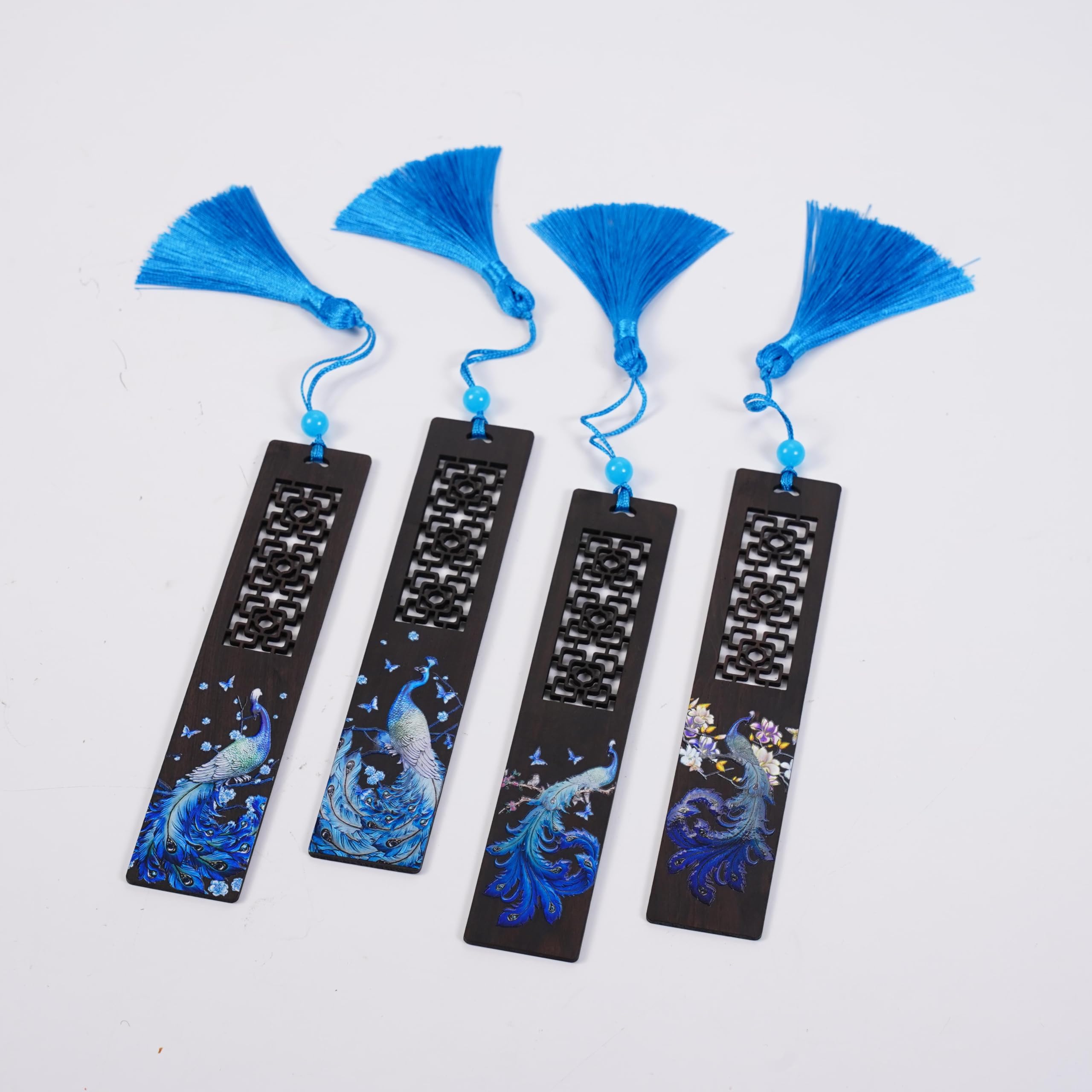 Amazon.com: 4 Pcs Wooden Bookmark Set, Painting Craft Bookmarks for ...
