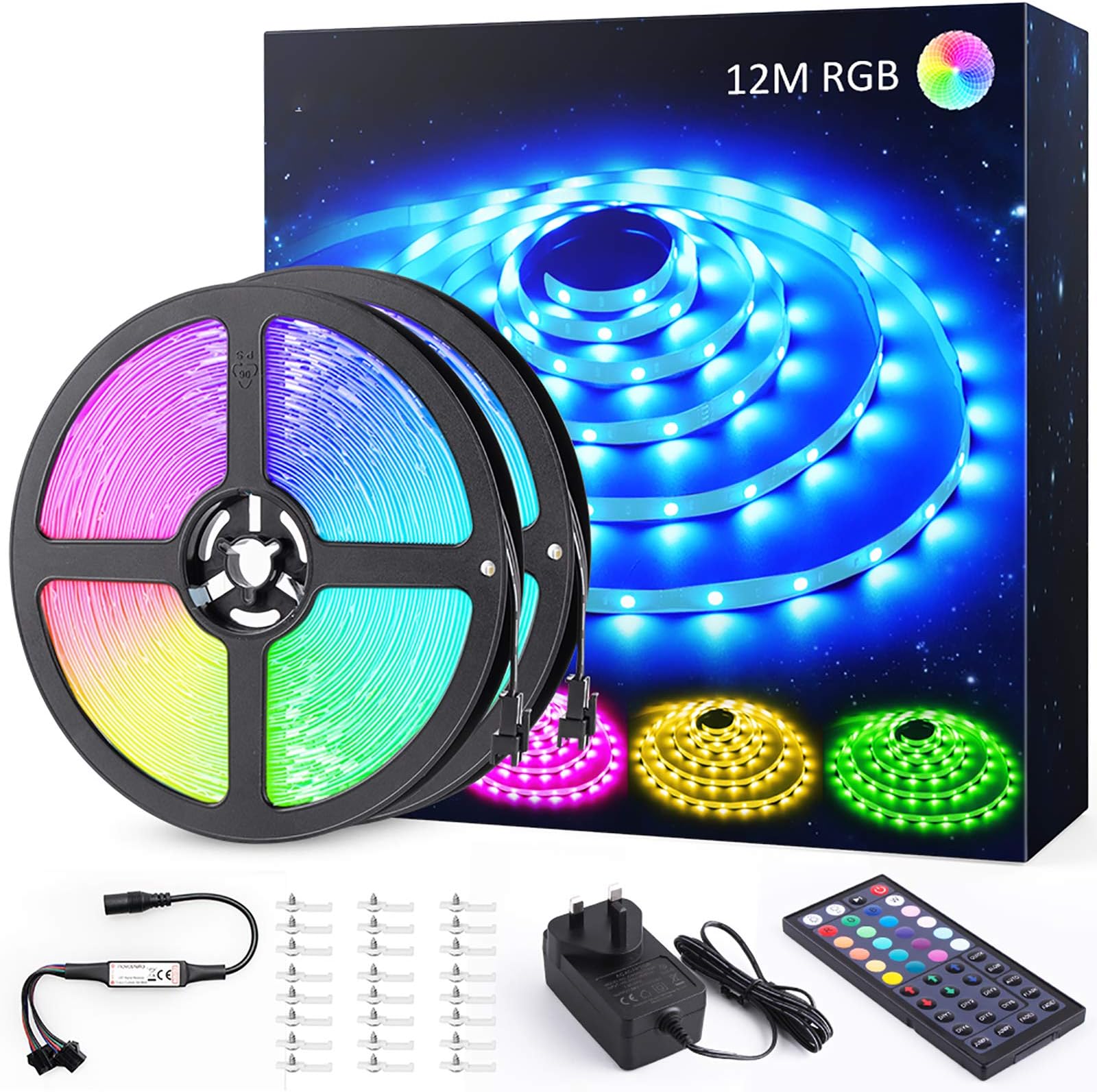NOVOSTELLA 12M(39.4ft) LED Strip Lights Kit with RF Remote, Colour ...