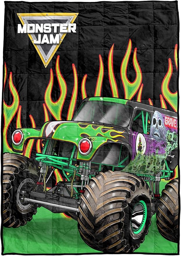 Amazon.com: Monster Jam MJ Flame On Weighted Blanket 5 lbs - Measures ...