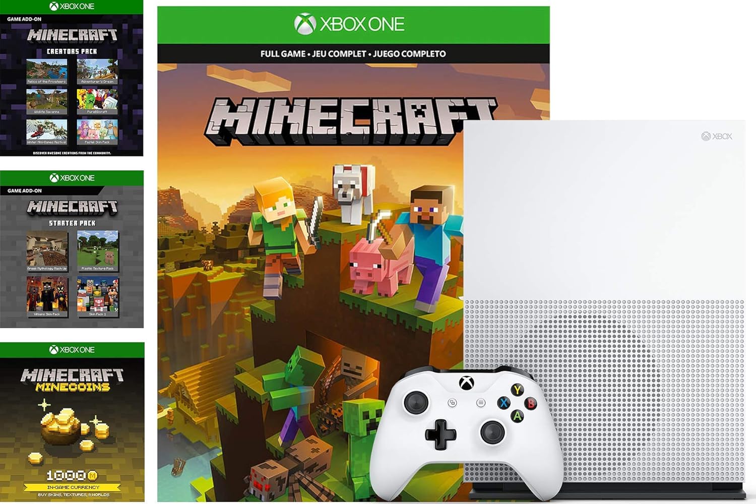 Microsoft Xbox One S 1TB Minecraft Creators Bundle: 1000 in-Game ...