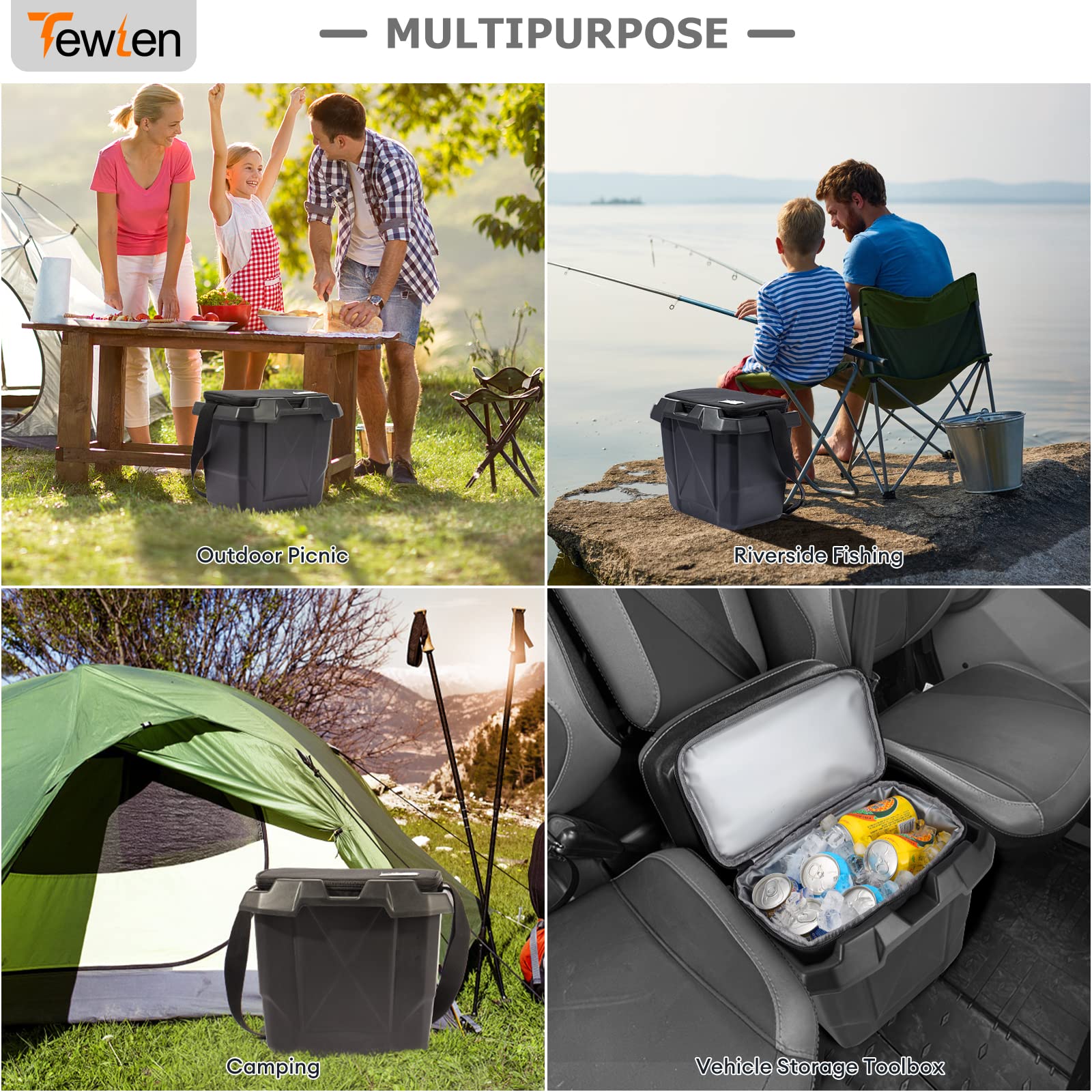 Defender Center Underseat Storage Bin and Portable Ice Chest Cooler Bag ...