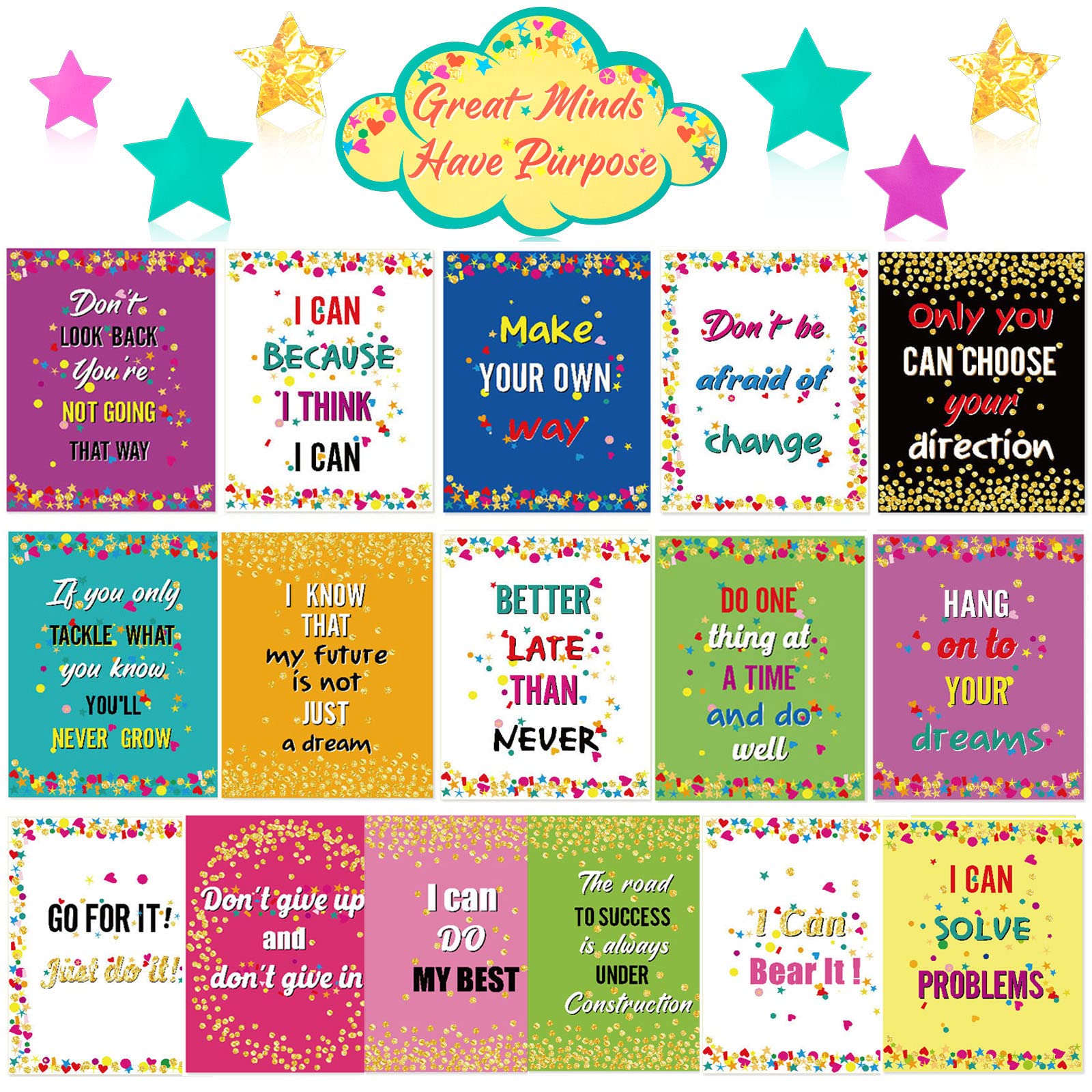 Buy Growth Mindset s Set, Motivational Bulletin Board Display ...