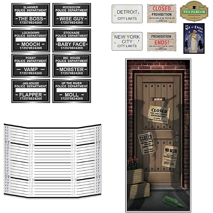 Buy Roaring ‘20s Prohibition Speakeasy Party Decorations Kit with ...