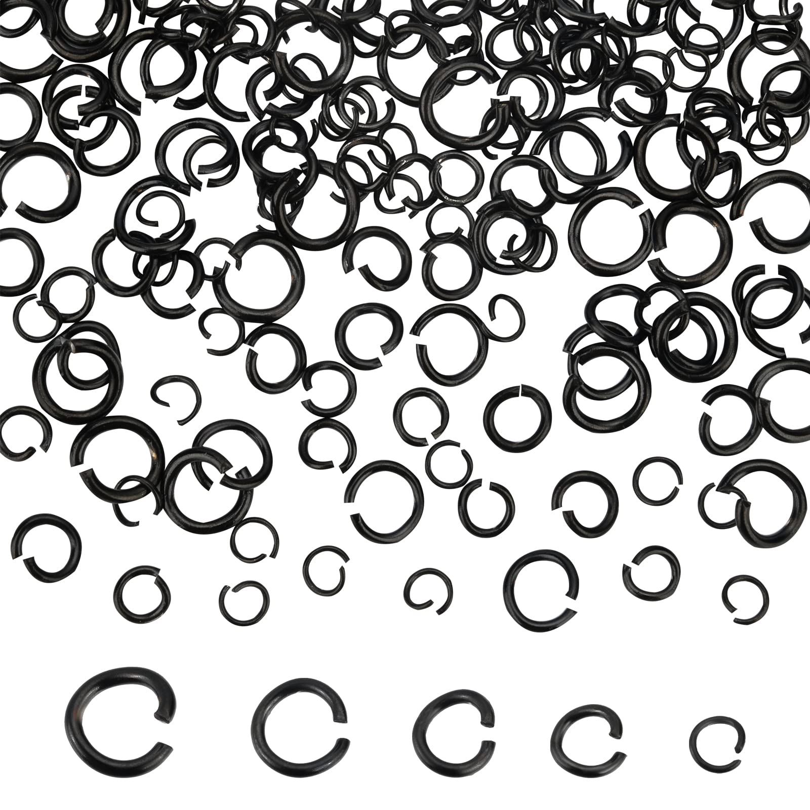 Amazon.com: UNICRAFTALE 160Pcs 5 Style Electrophoresis Black Open Jump ...