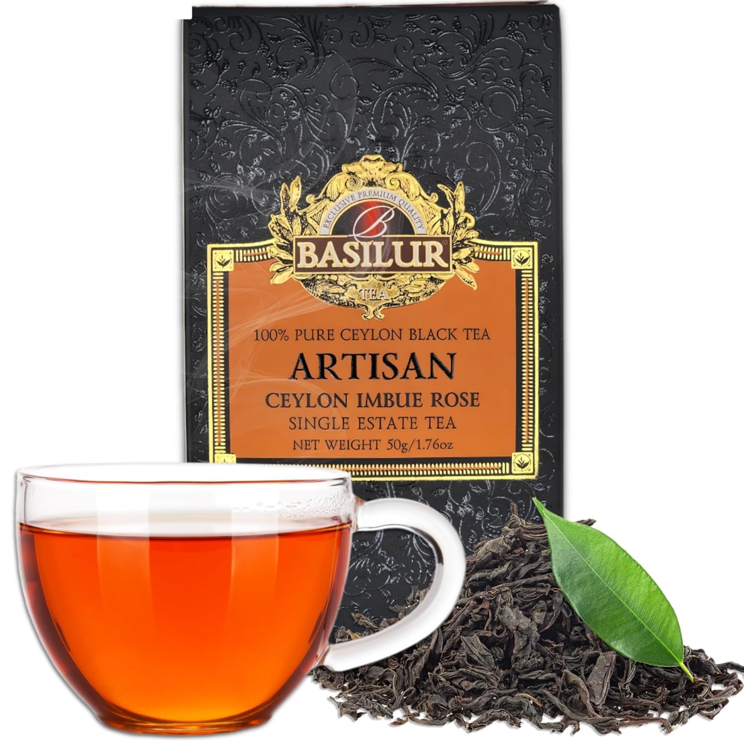 Amazon.com : BASILUR 100% Pure Ceylon Black Leaf Rose Tea - Exquisite ...