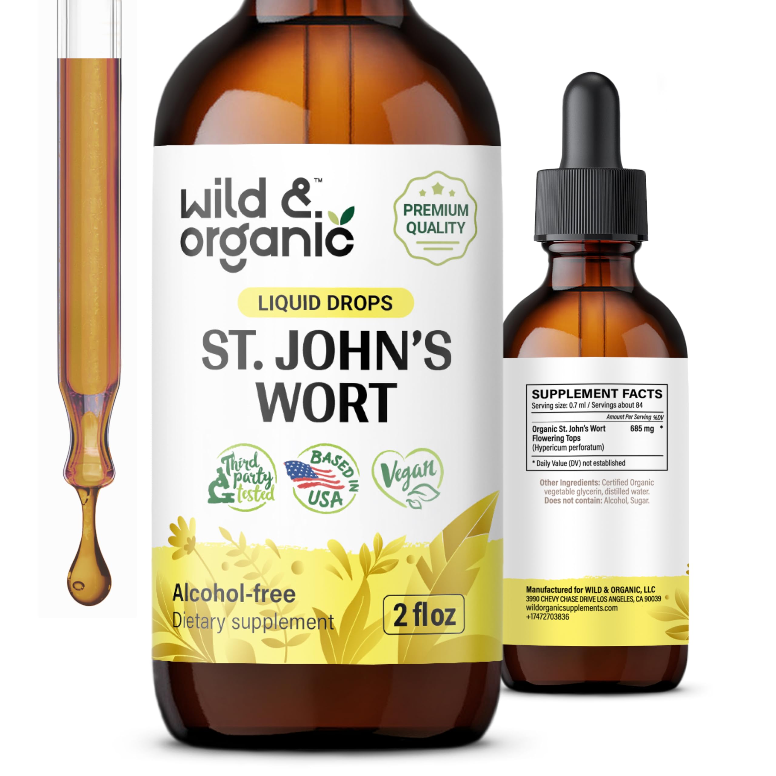 Amazon.com: Wild & Organic St Johns Wort Tincture - Mood Support ...