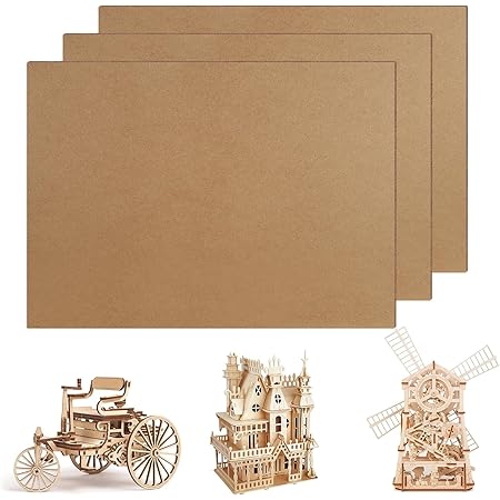 3 Pcs A3 MDF Wood Boards for Crafts 3mm Medium Density Fiberboard ...